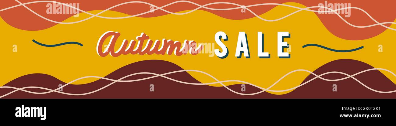 Autumn sale colorful banner. Abstract organic wavy shapes background ...