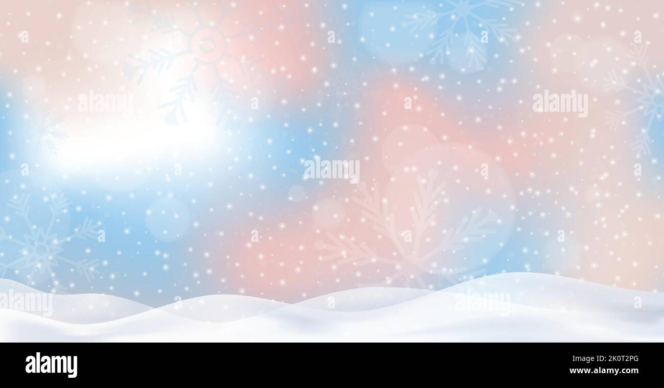 White falling snow, big snowdrifts, different snowflakes, festive ...