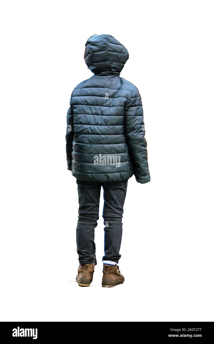 Back view kid isolated on white background photo Stock Photo - Alamy