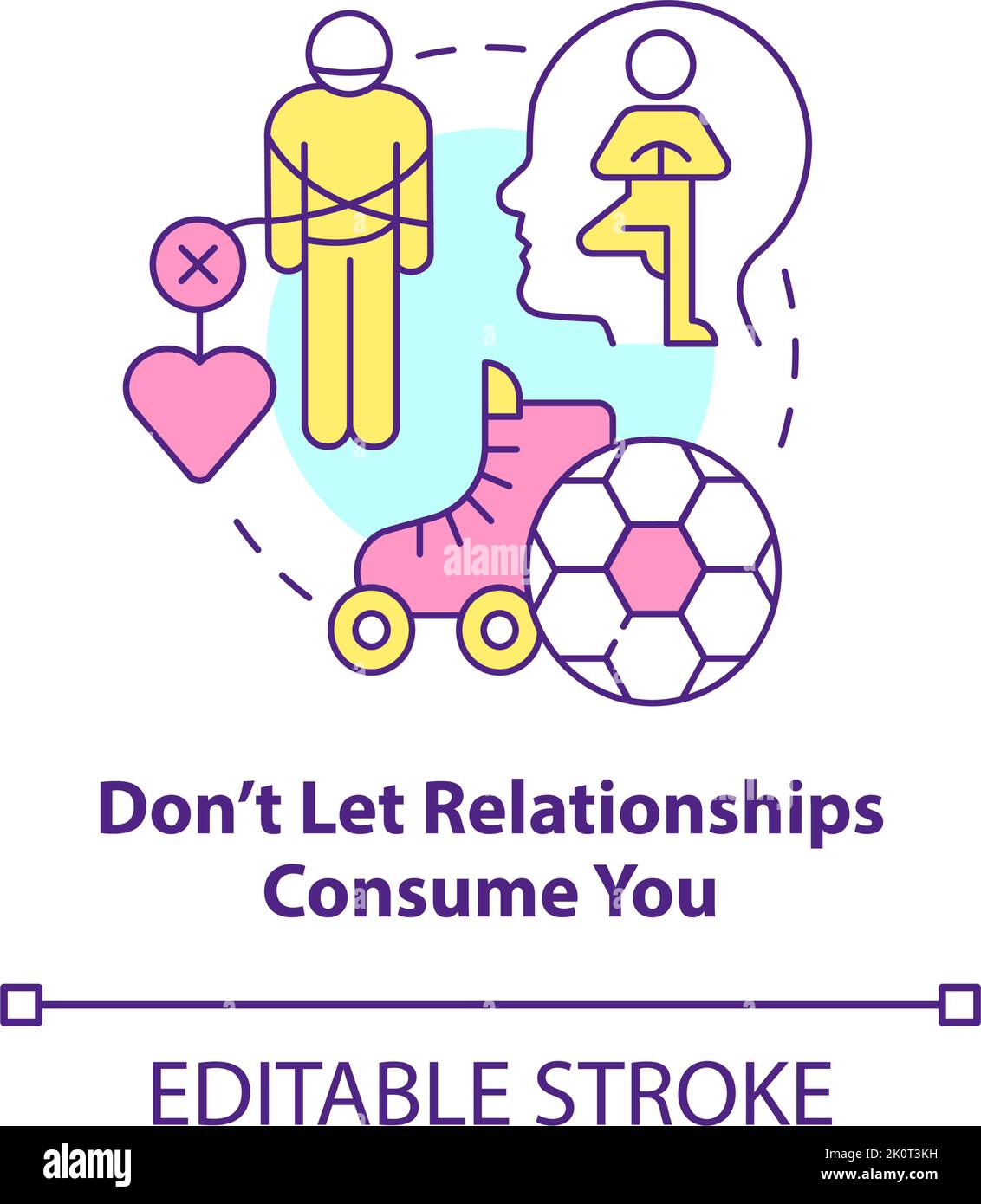 Dont let relationships consume you concept icon Stock Vector Image ...