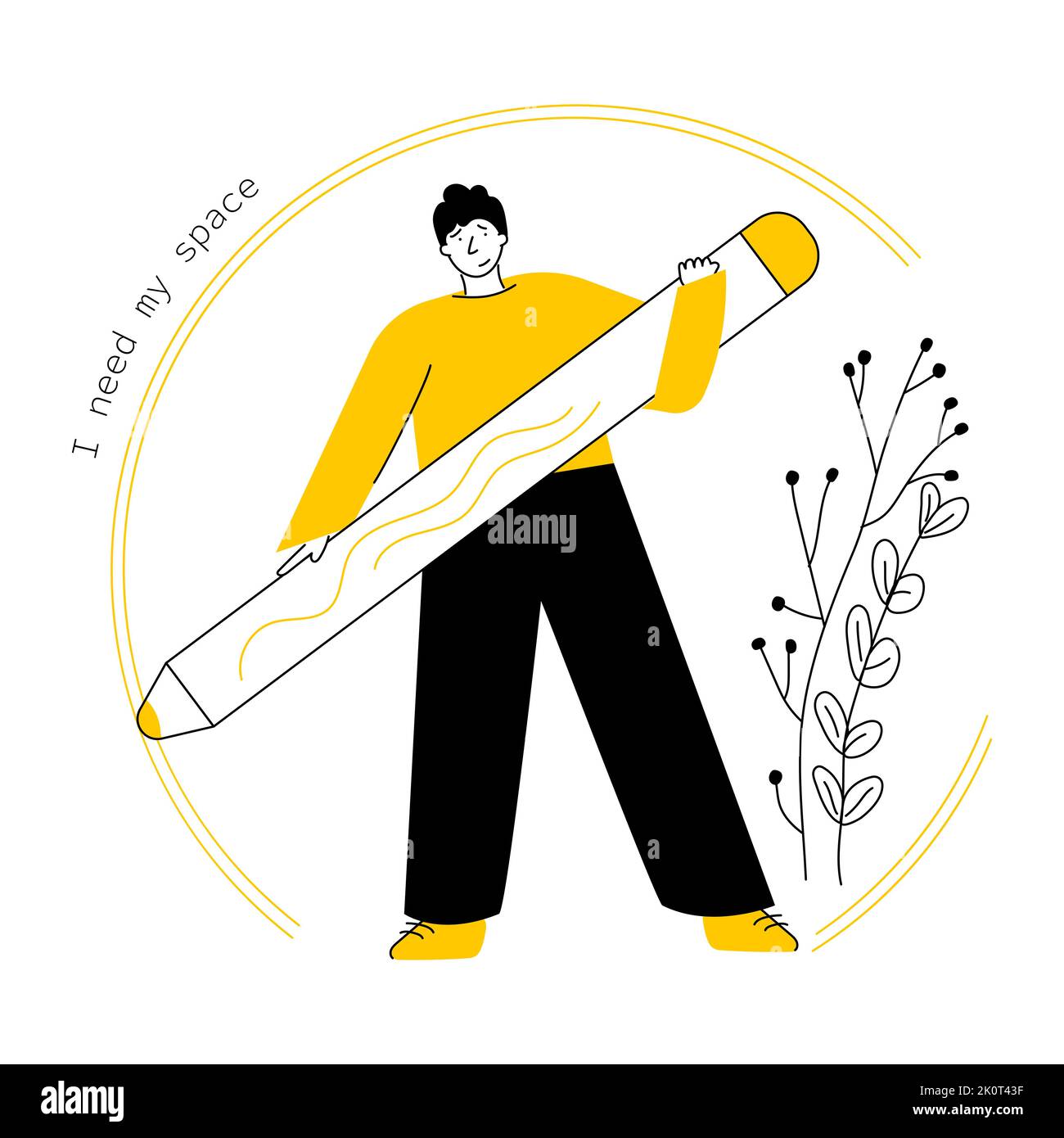 Sociopath or introvert, antisocial persons drawing personal circle ...