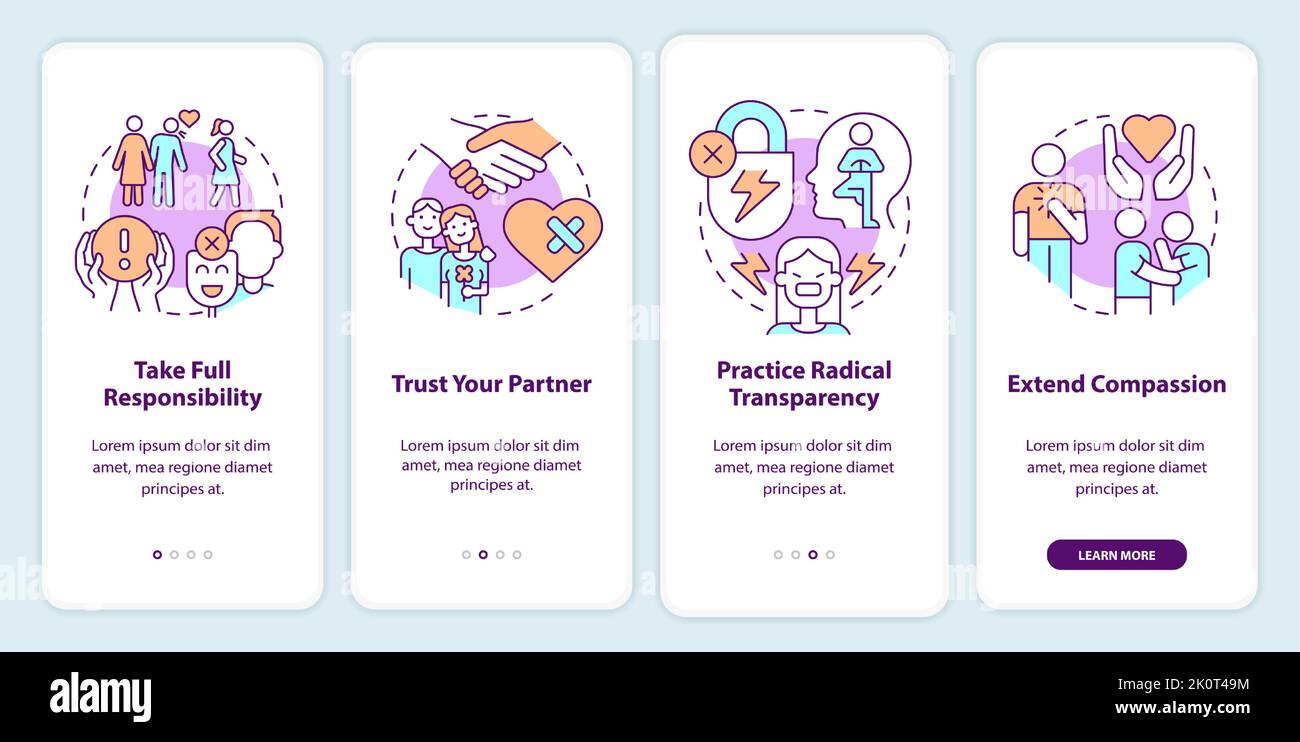 Fixing Relationship Onboarding Mobile App Screen Stock Vector Image And Art Alamy