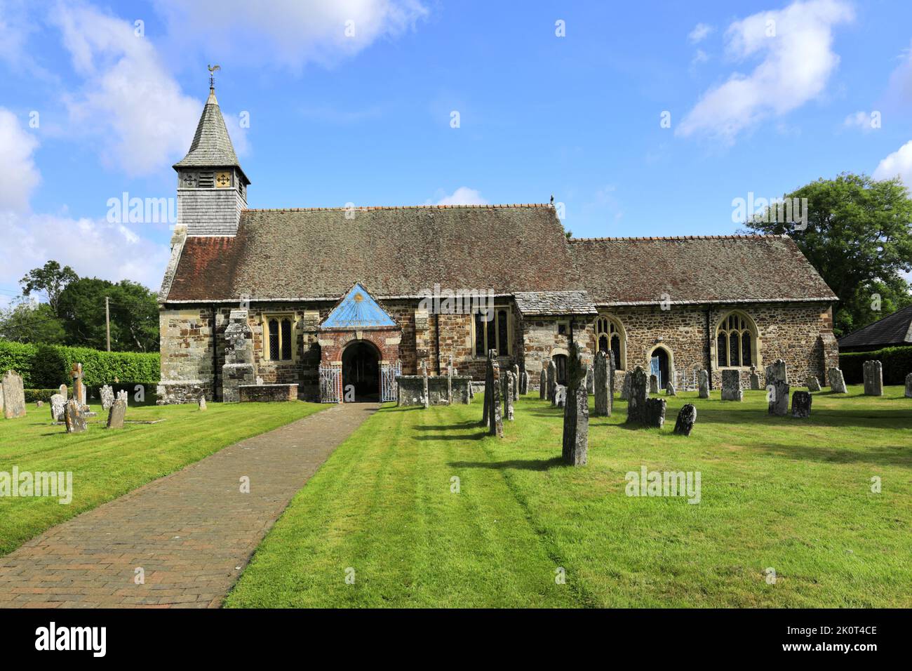 Summer view over St Mary and All Saints Church, Ellingham village ...