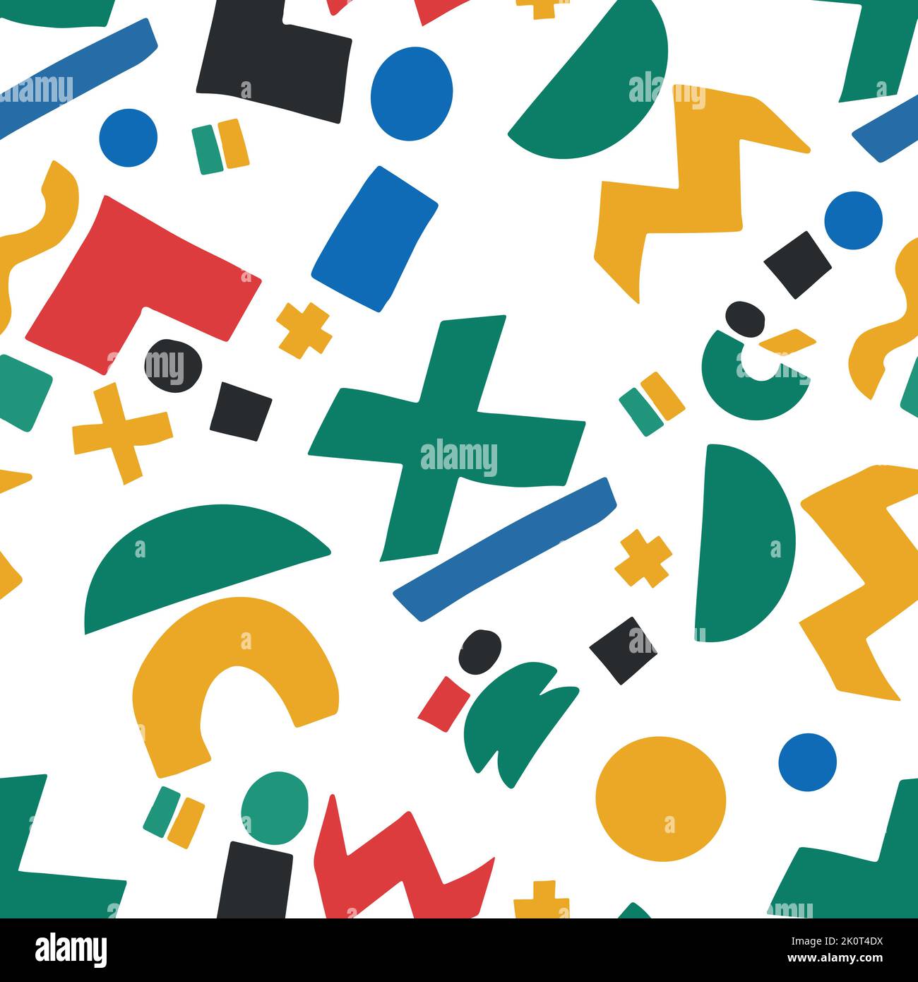 Vector seamless pattern. Repeating abstract background with hand drawn ...