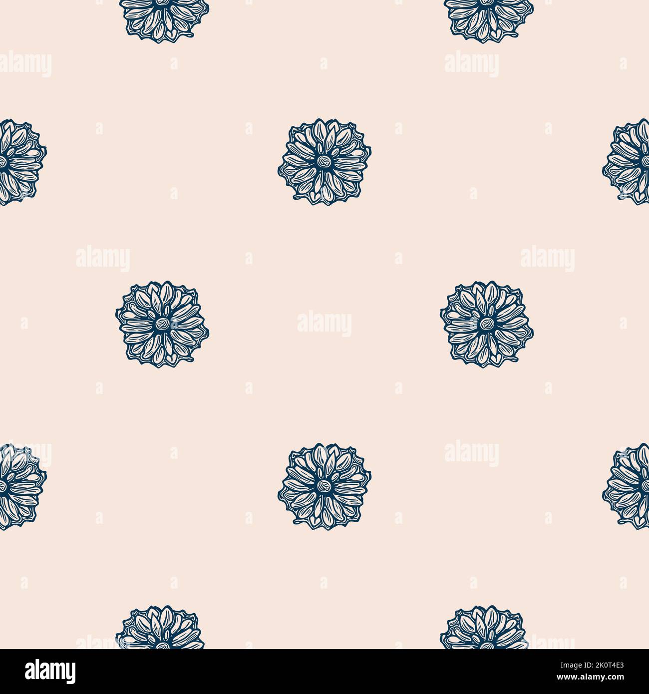 Retro floral seamless pattern. 70s style wildflower garden wallpaper ...