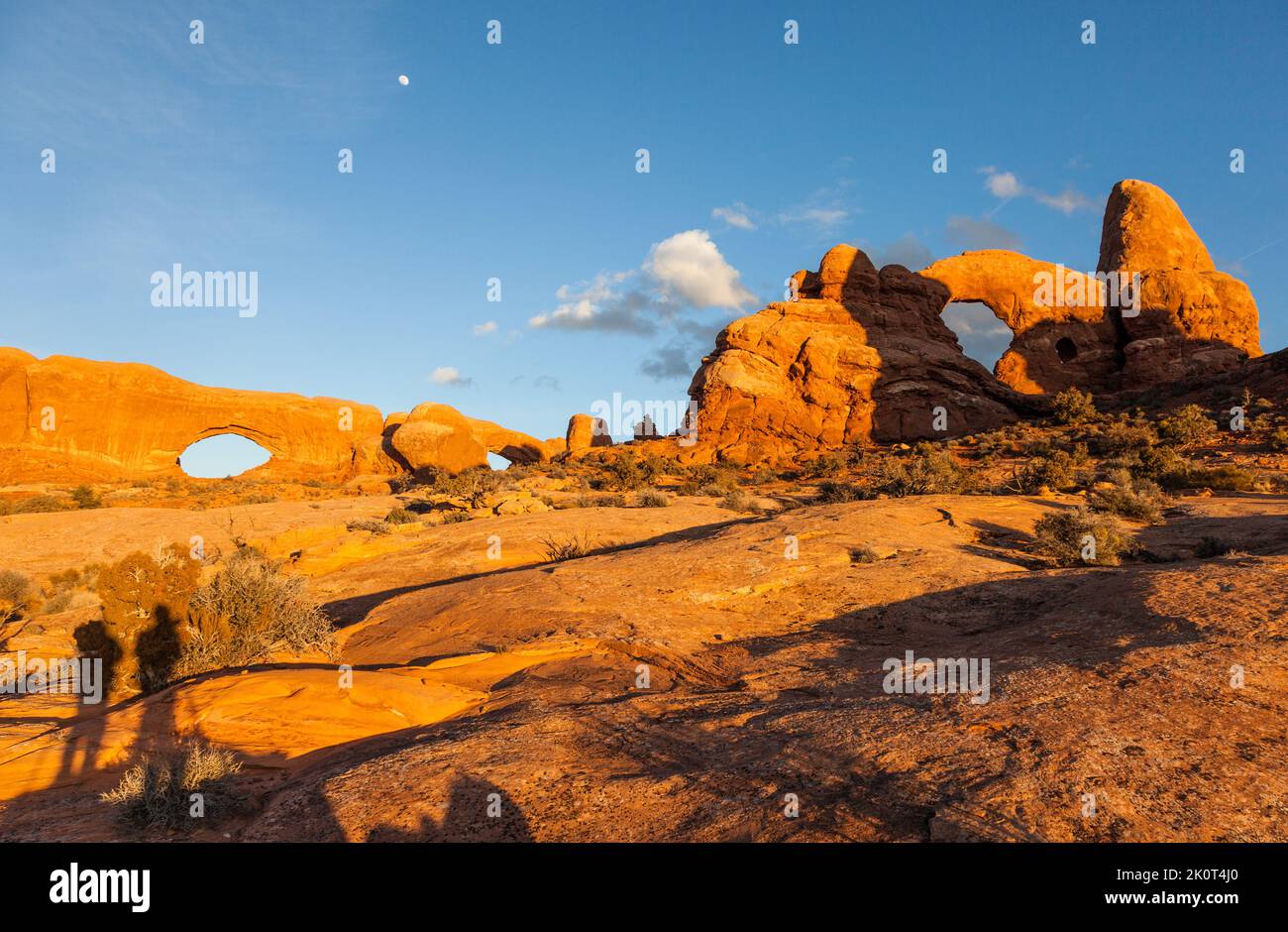 Moon over the North Window, South Window and Turret Arch in the Windows ...