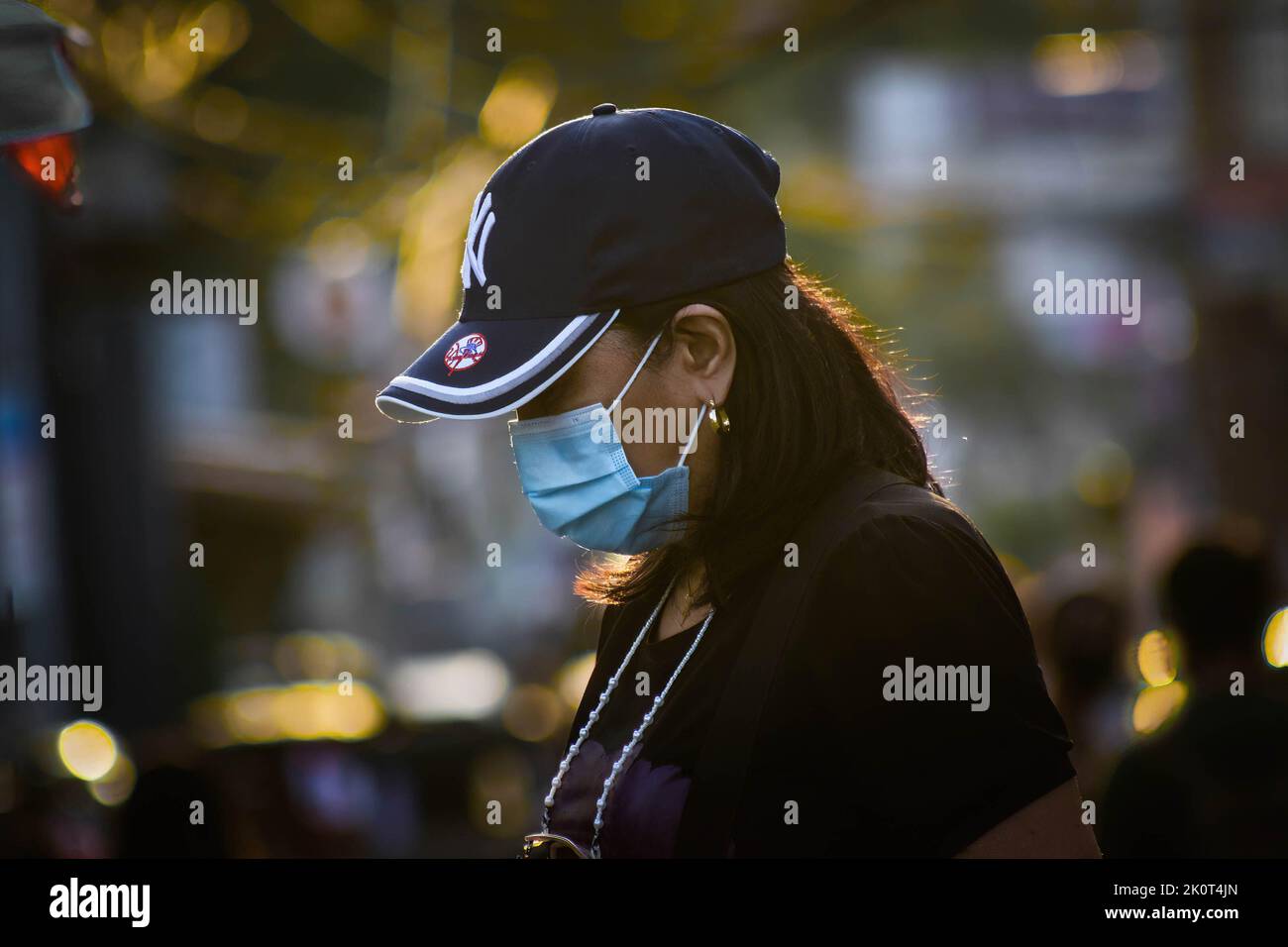 Antipolo, Rizal, Philippines. 13th Sep, 2022. A woman walks while ...