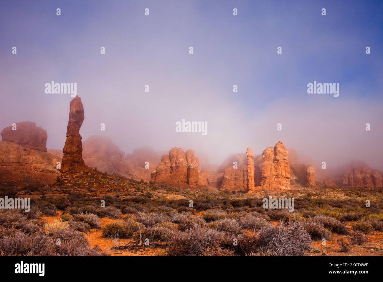Fog from a winter temperature inversion in the Spires and Pinnacles ...
