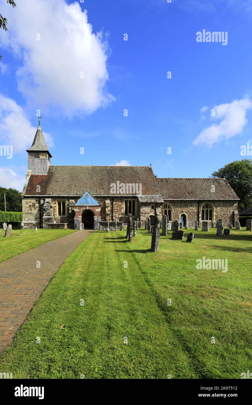 Summer view over St Mary and All Saints Church, Ellingham village ...