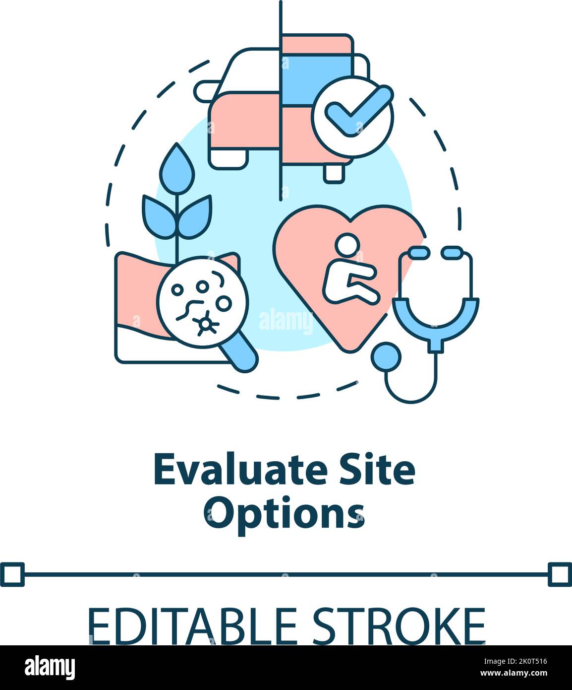 Evaluate site options concept icon Stock Vector Image & Art - Alamy