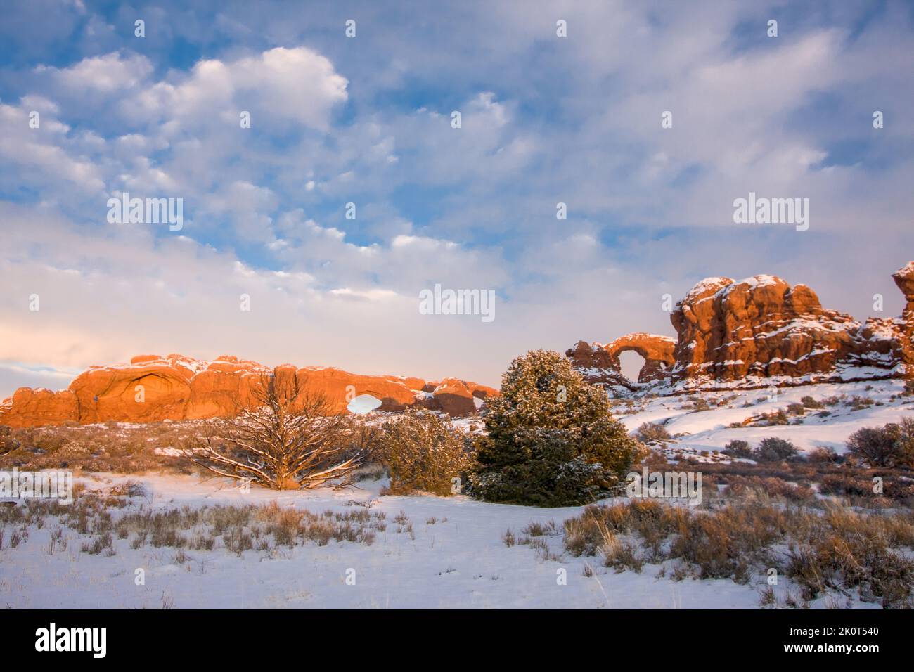 The North Window, South Window & Turret Arch with snow in the Windows ...