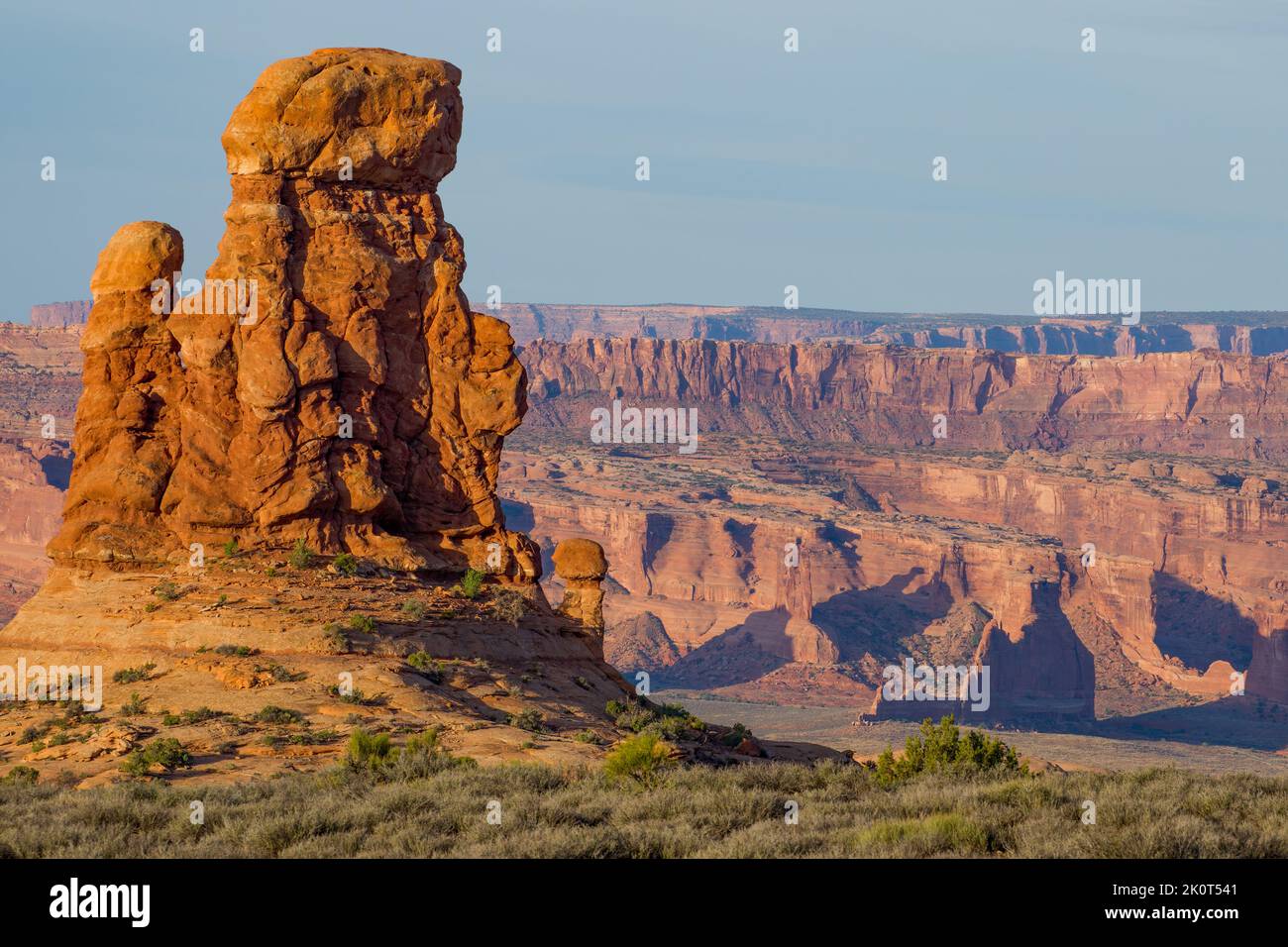Unnamed rock spire in Arches National Park. Tower of Babel in the ...