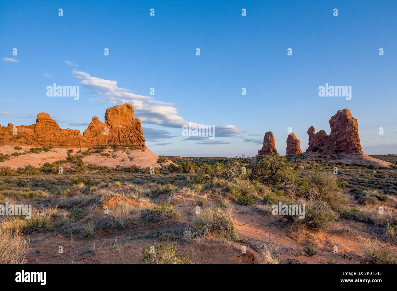 Entrada sandstone formations on a base of Navajo sandstone in the ...