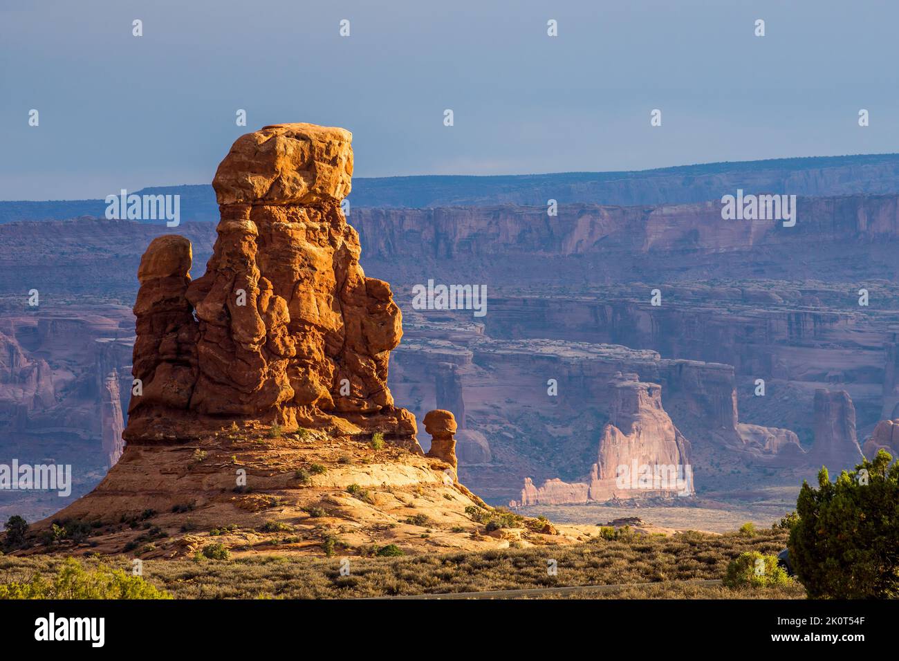 Unnamed rock spire in Arches National Park. The Tower of Babel in the ...