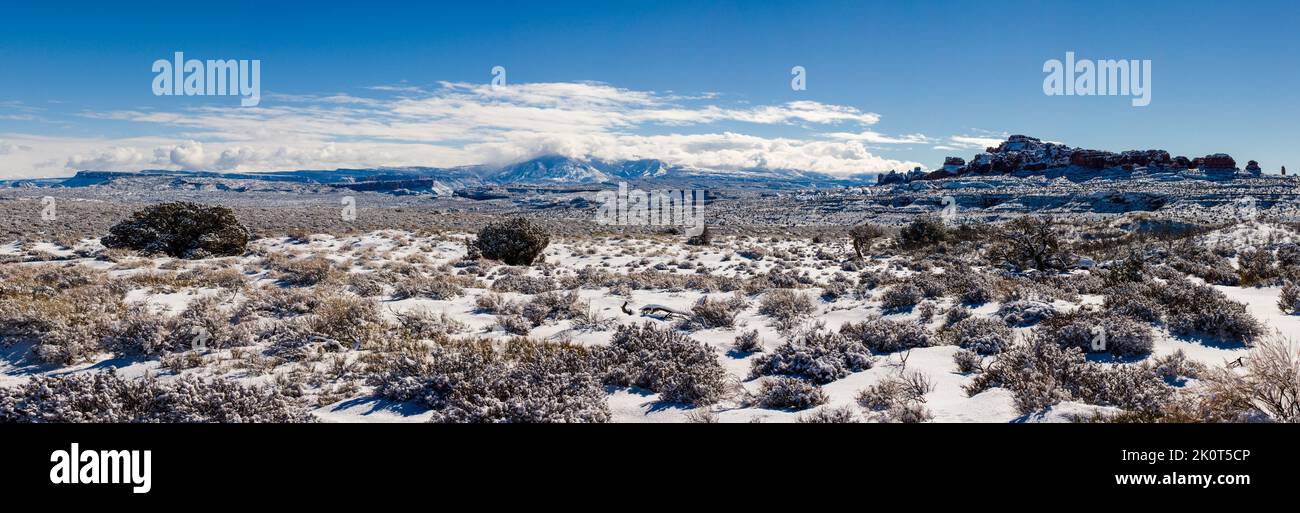 Winter view from Panoramic Point in Arches National Park, Moab, Utah ...