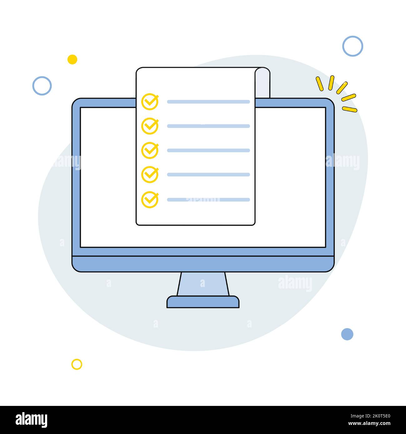Checklist document with check marks in computer screen. The concept of ...