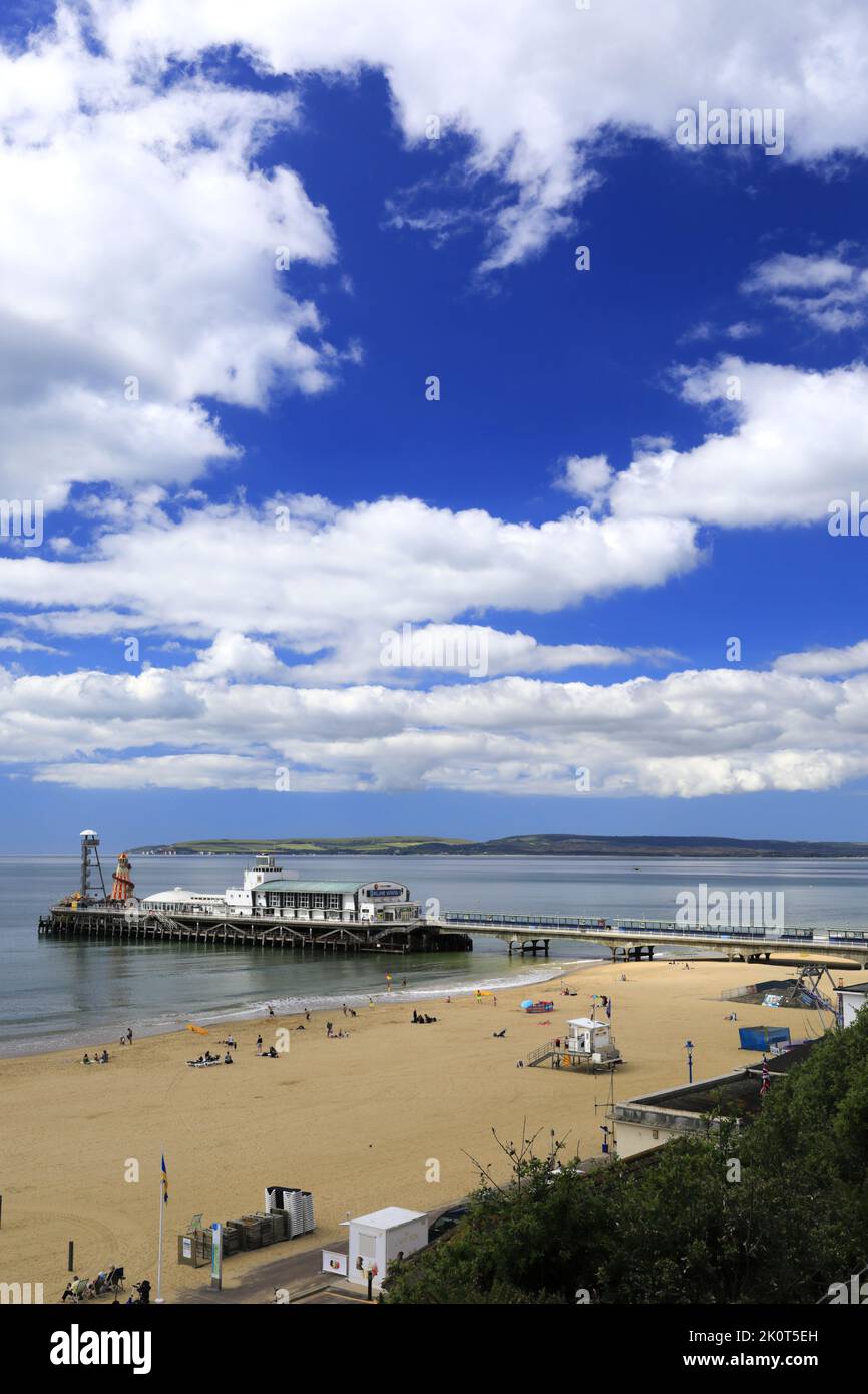 Summer view of Bournemouth town pier, Dorset, England, UK Stock Photo ...