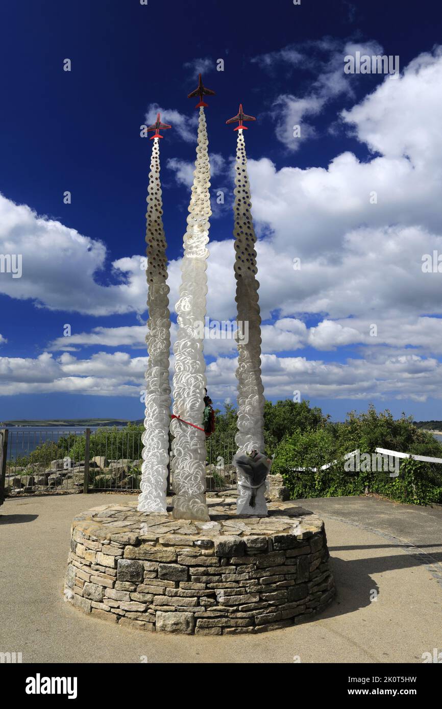 The Red Arrows memorial in Bournemouth town, Dorset, England, UK The ...