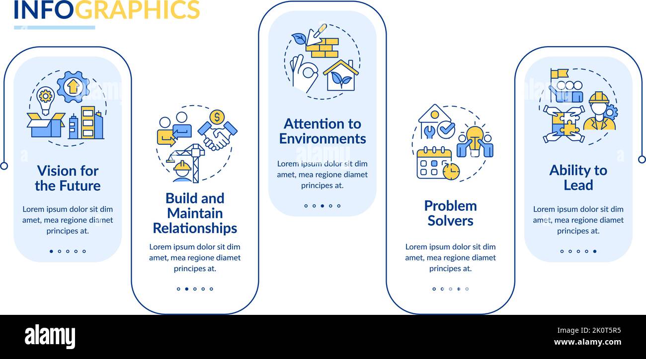 Good housing developer characteristics rectangle infographic template ...