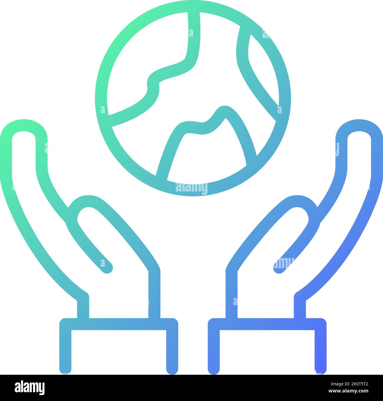 Hands holding Earth gradient linear vector icon Stock Vector Image & Art - Alamy