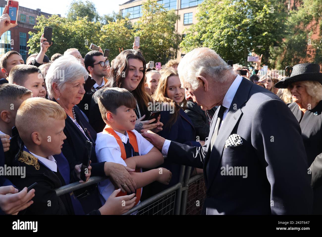 King Charles III meets Noah workman from Ballynafeigh Orange Lodge ...