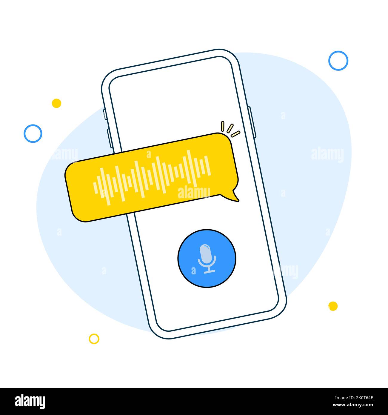 Voice message bubble icon with sound wave and microphone. Voice ...