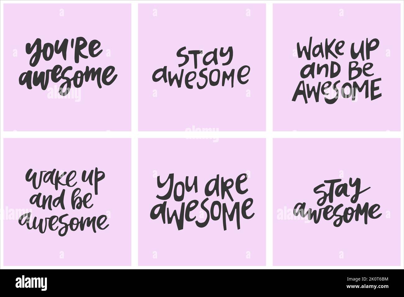 Set handwritten lettering positive quote hi-res stock photography and ...