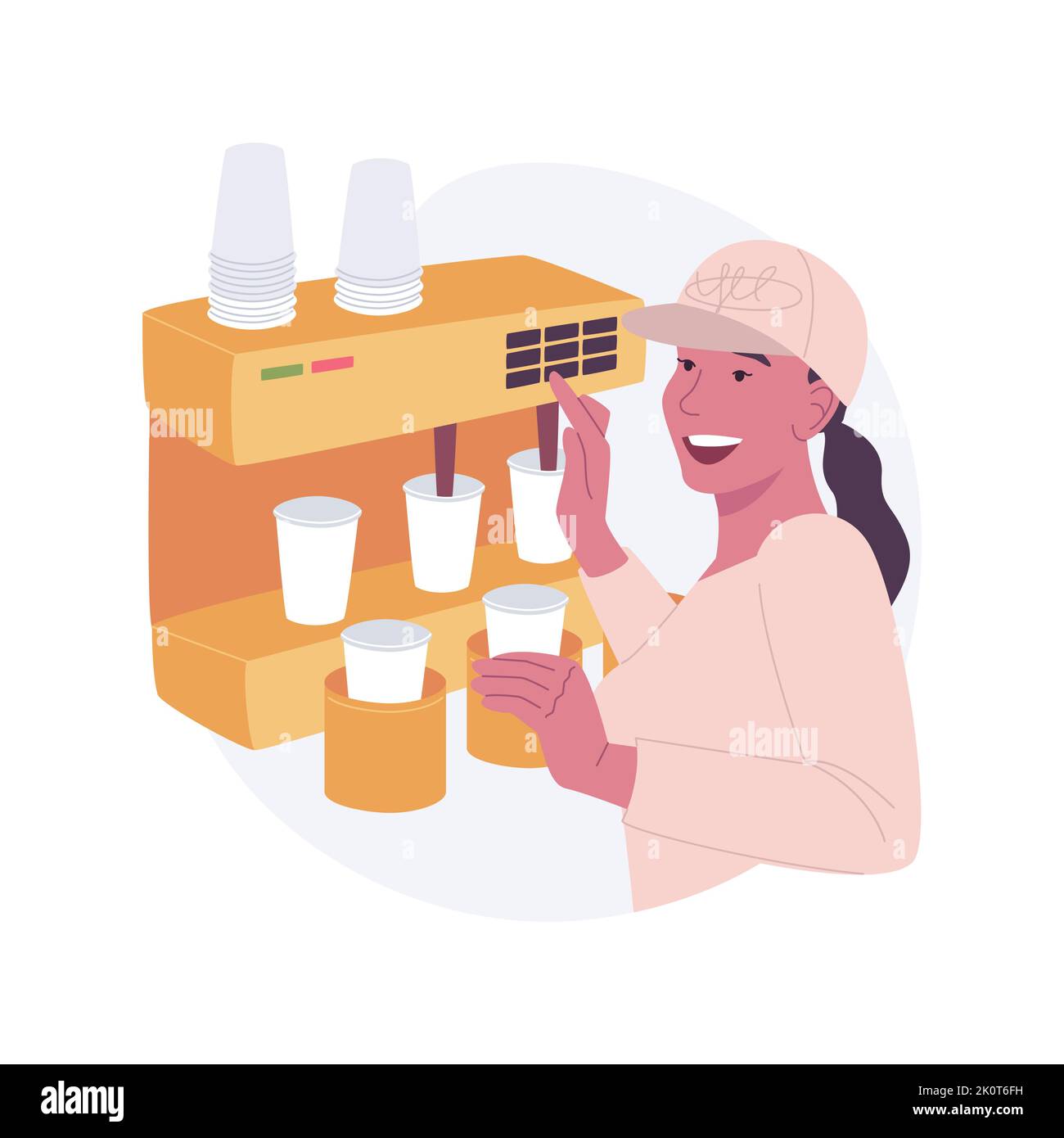 Robotic dispensing isolated cartoon vector illustrations Stock Vector ...