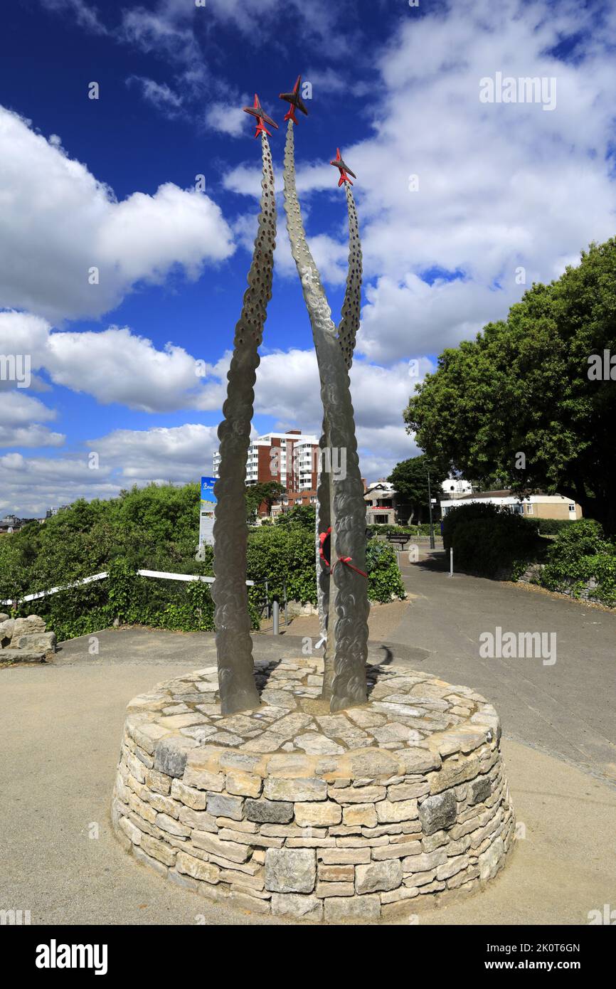 The Red Arrows memorial in Bournemouth town, Dorset, England, UK The ...
