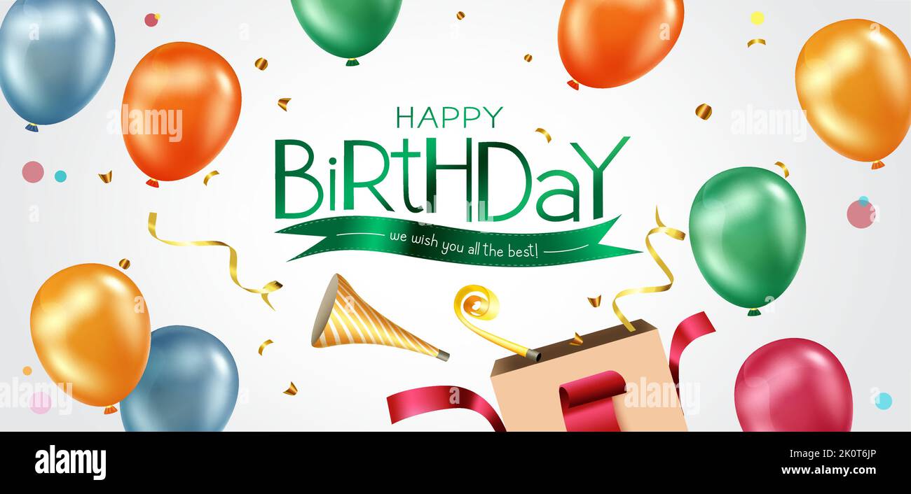 Birthday surprise vector background design. Happy birthday text with ...