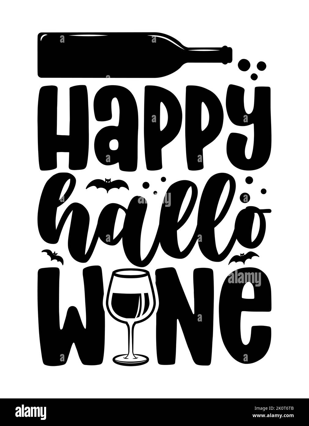 Happy Hallo Wine (halloween)- Hand drawn vector illustration. Autumn ...