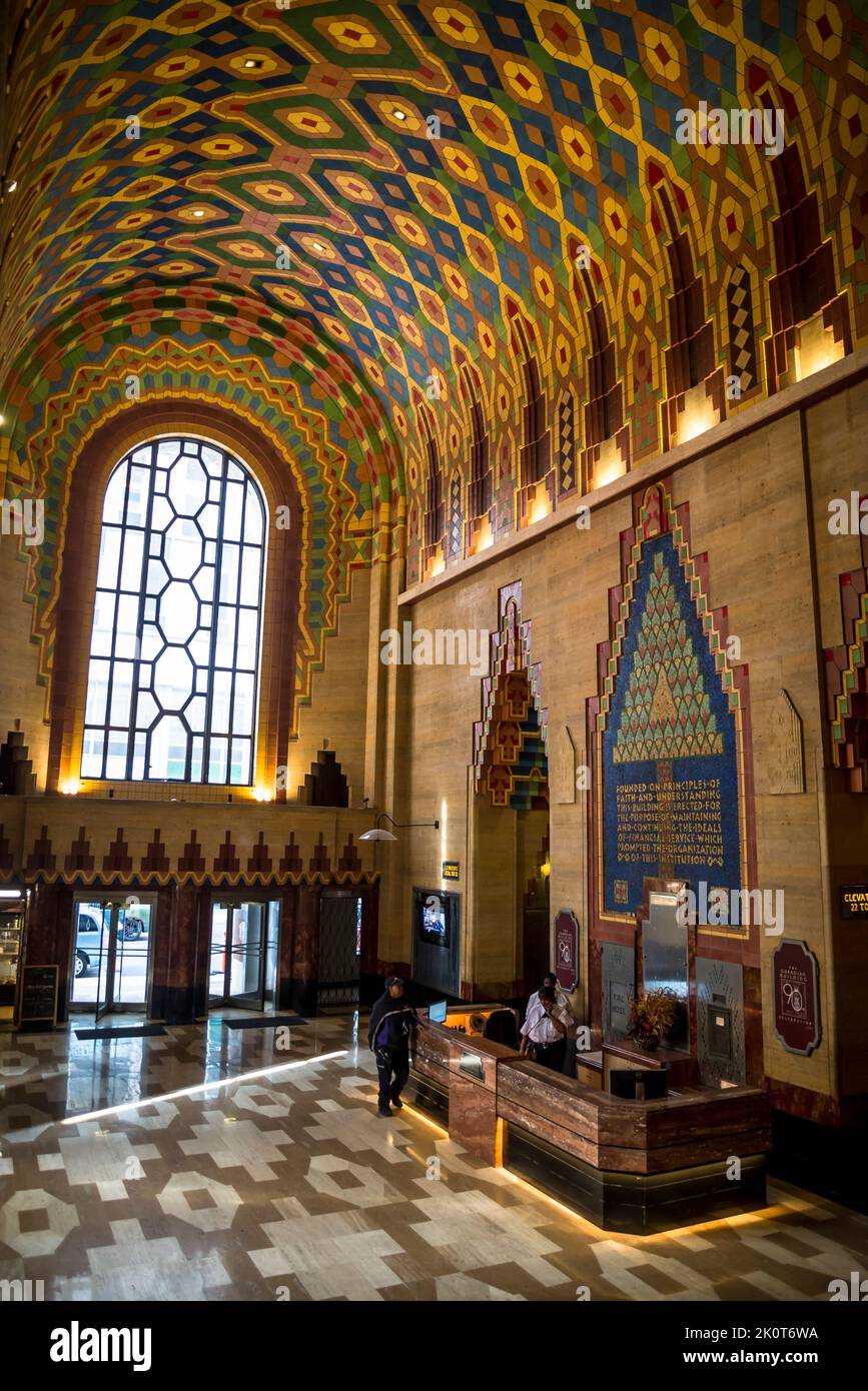 Lower lobby at the The Guardian Building, a Historic art deco landmark ...