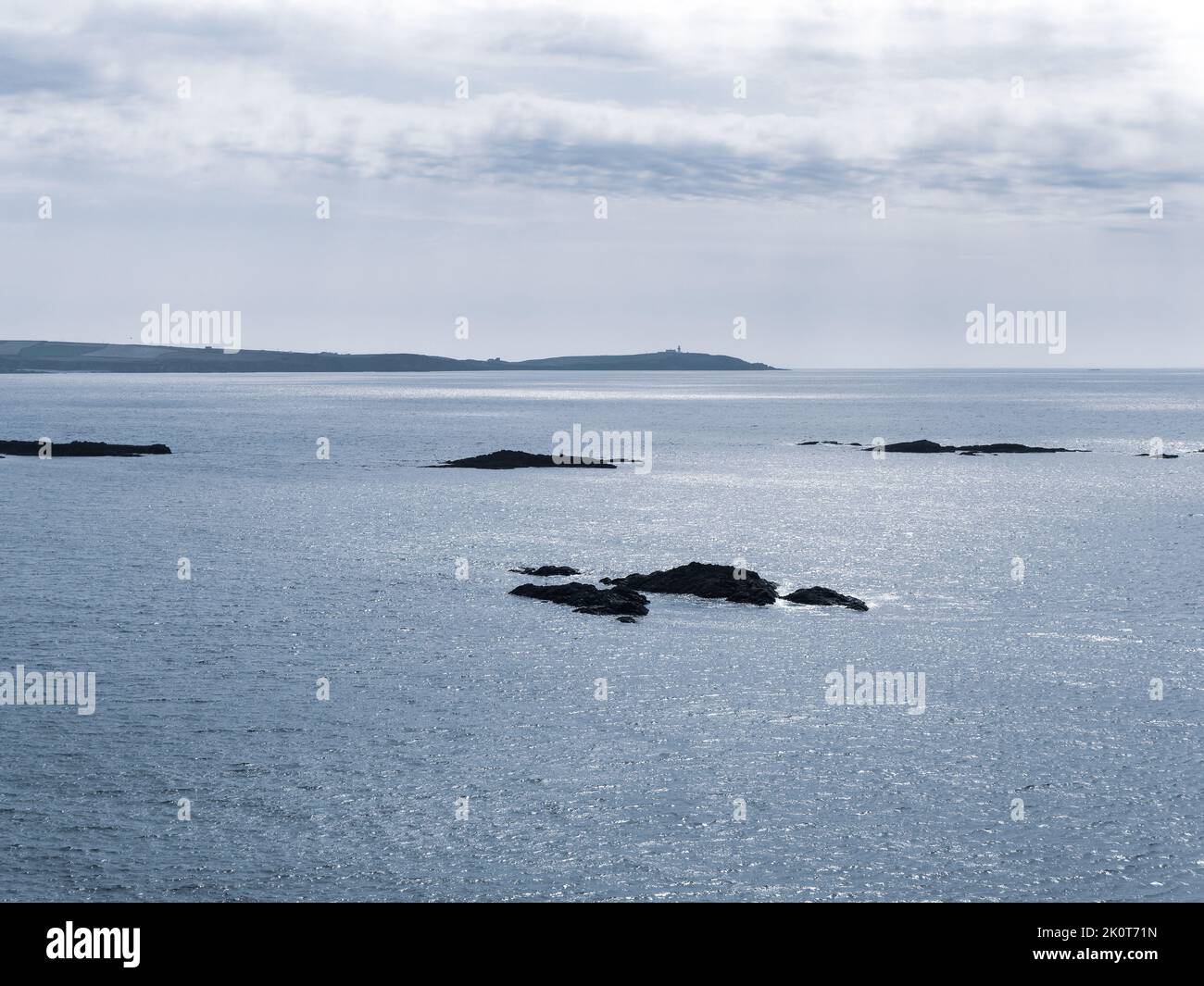 Boulders among the cold waters of the Atlantic Ocean. Seascape. Cold ...