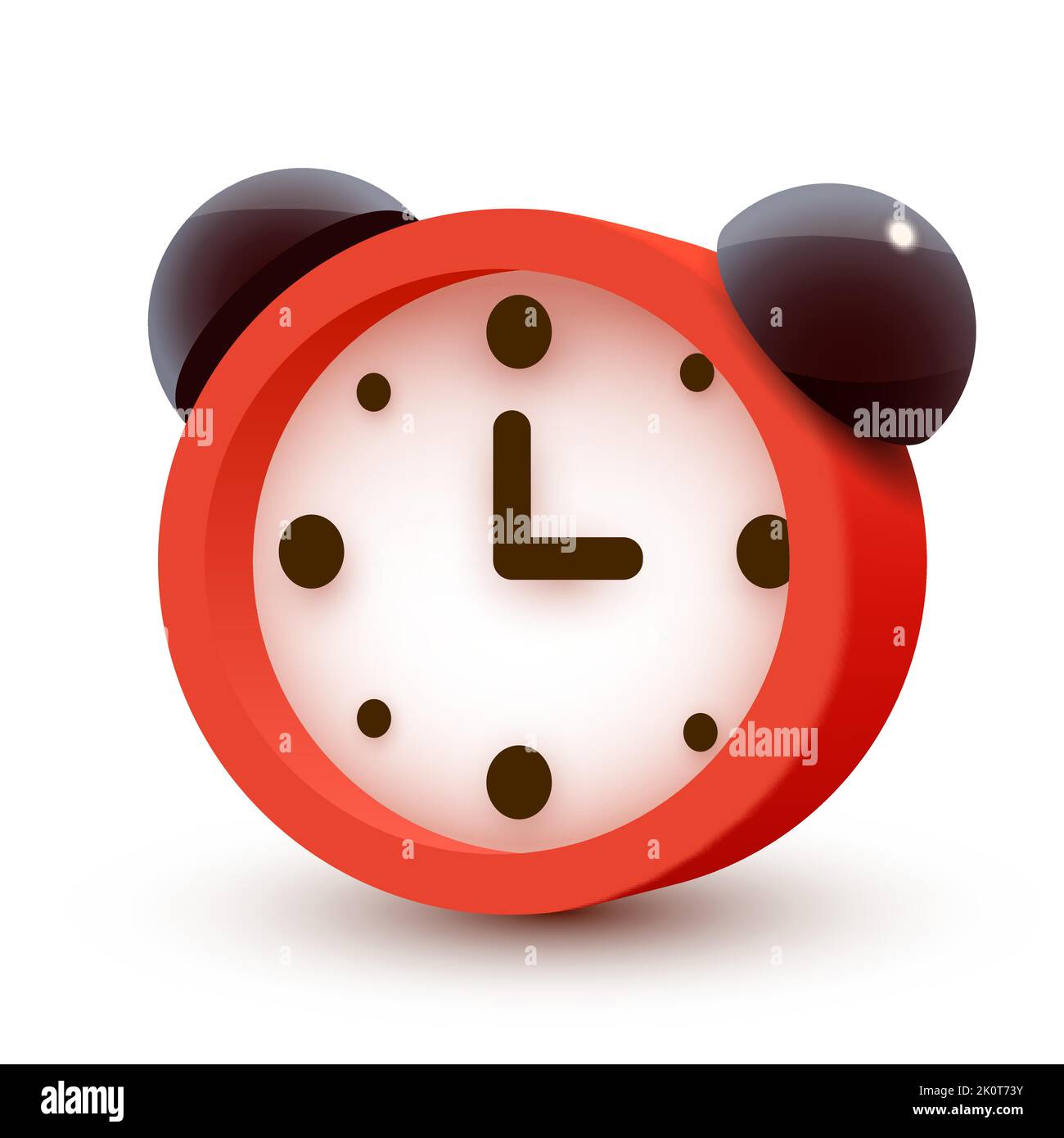 Round classic red metal clock isolated on a white background. Vector ...