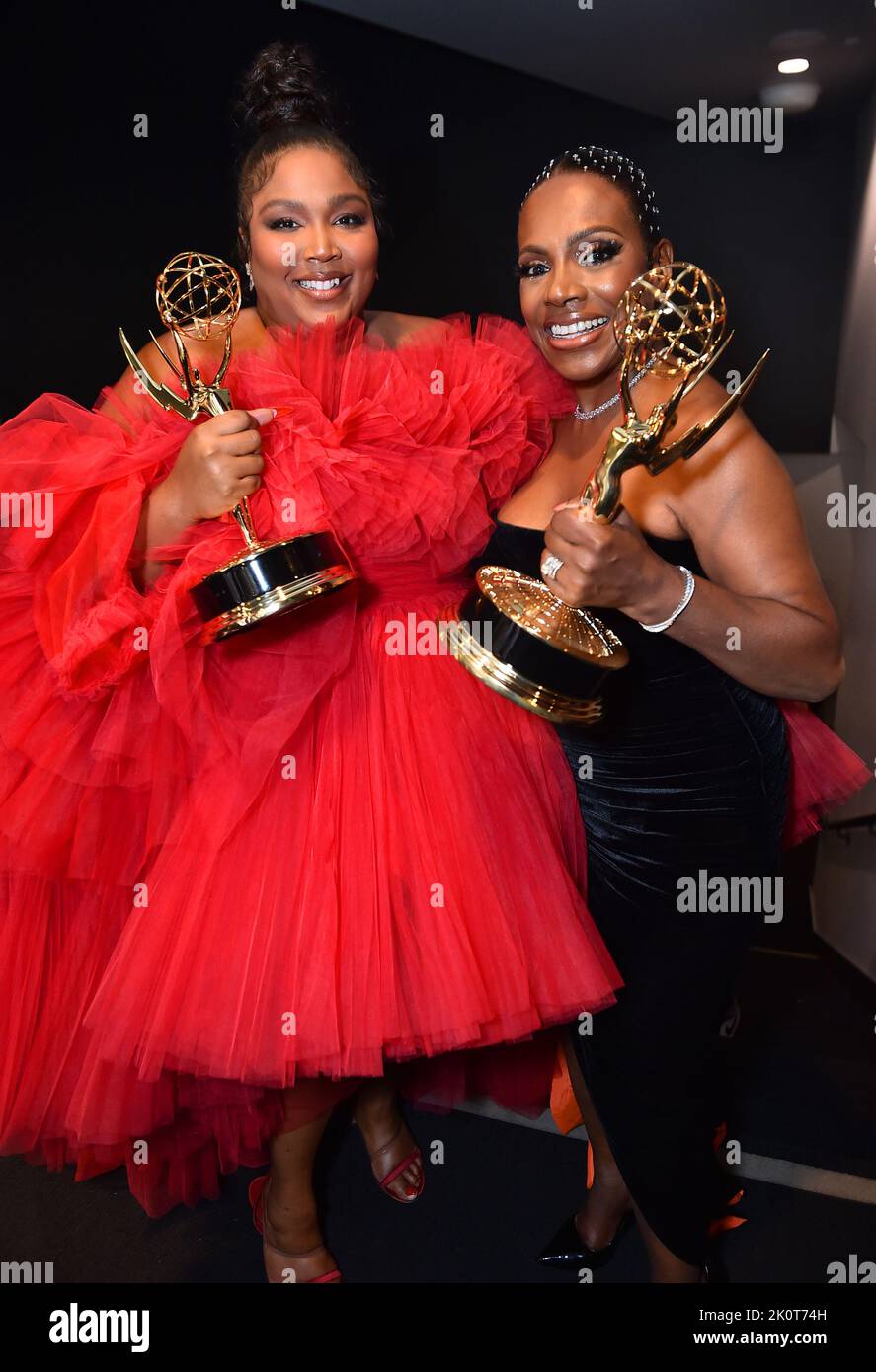 Los Angeles, USA. 12th Sep, 2022. Lizzo, left, winner of the Emmy for ...