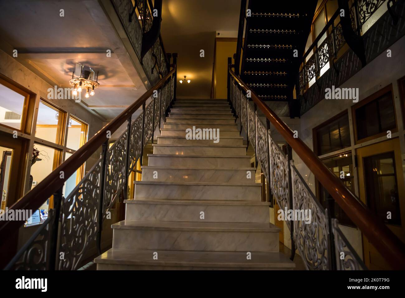 Interior of the Monadnock Building, designed by the firm of Burnham ...