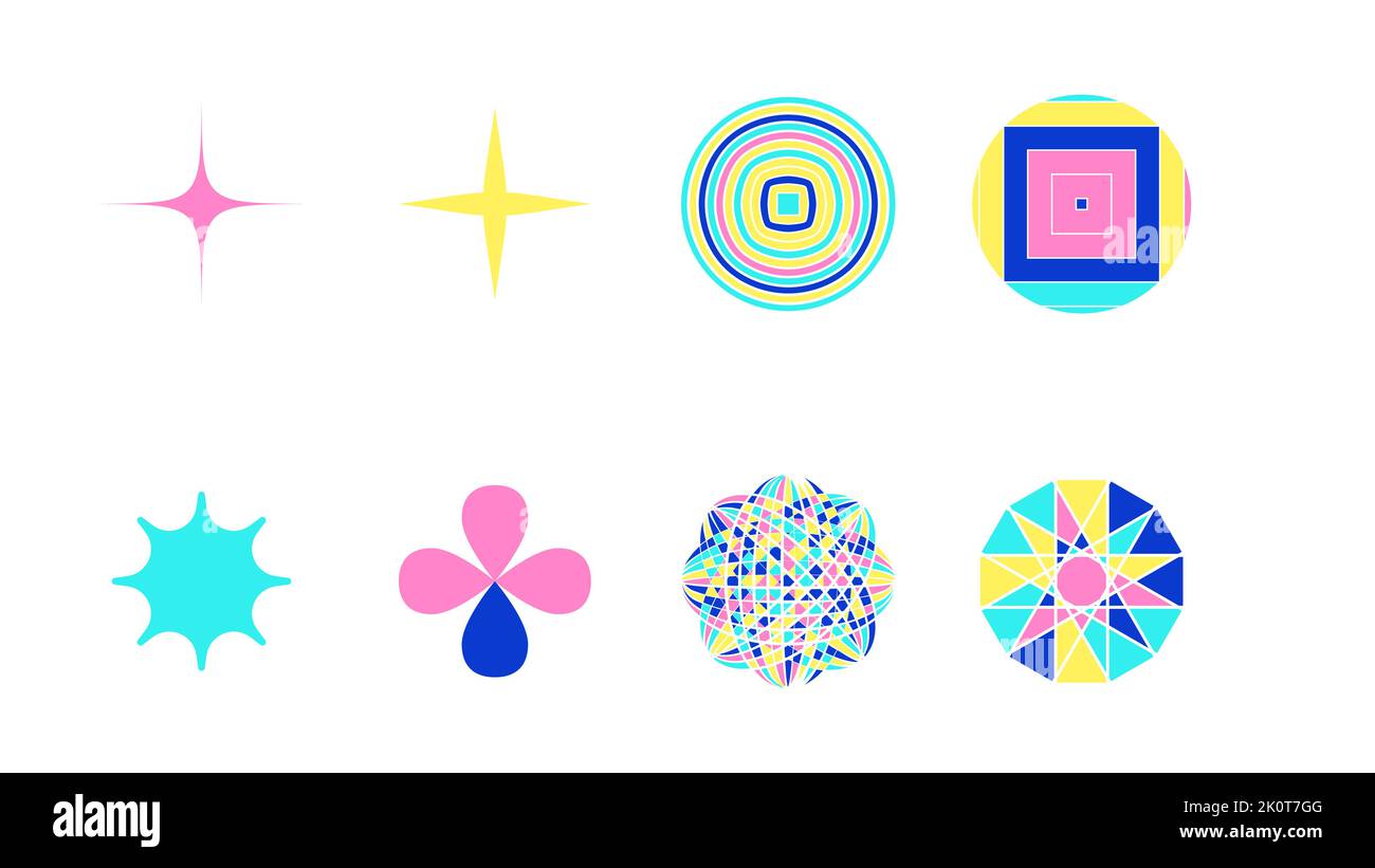 Cool Sparkle Icons Collection. Shine Effect Sign Vector Design. Set of Shapes Stock Vector Image ...