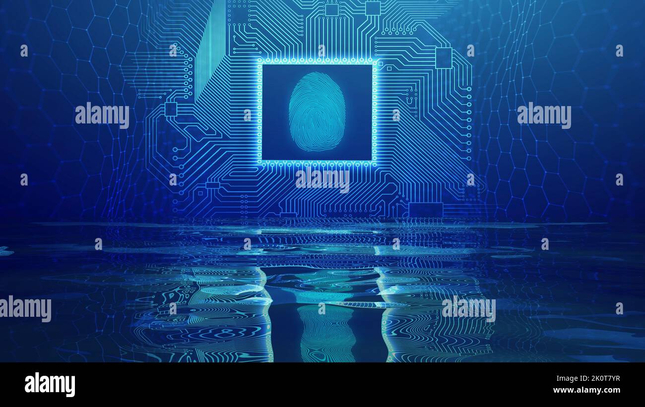 Touch id digital personal identifier. Personal data privacy id concept ...