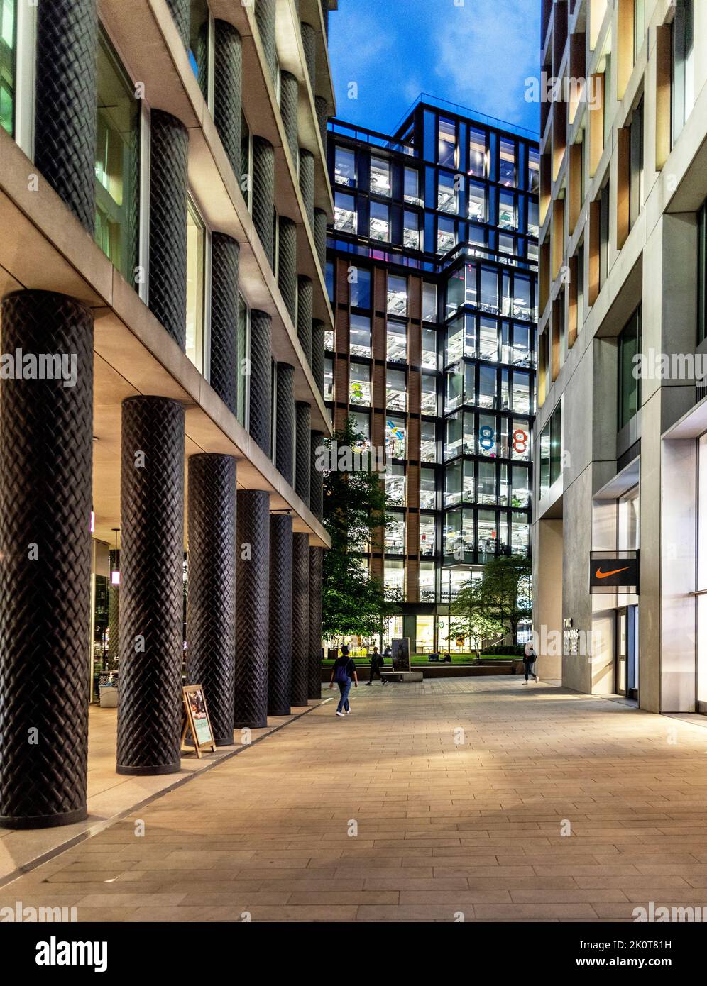 Architecture in The Modern Kings Cross Development at Night London UK ...