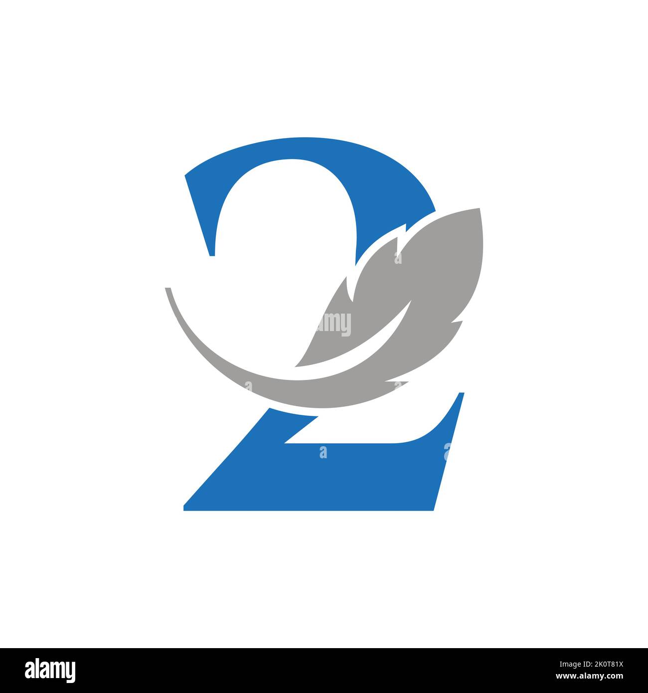 Letter 2 Feather Logo Design Combined With Bird Feather Wine For ...