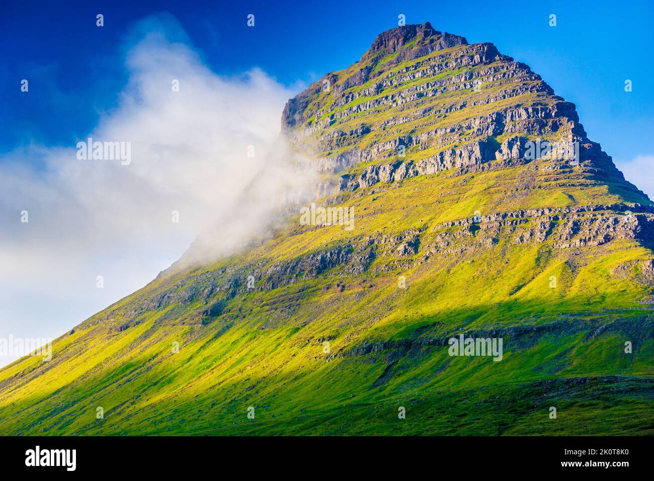 Kirkjufell mountain in summer, Iceland - HDR photograph Stock Photo - Alamy