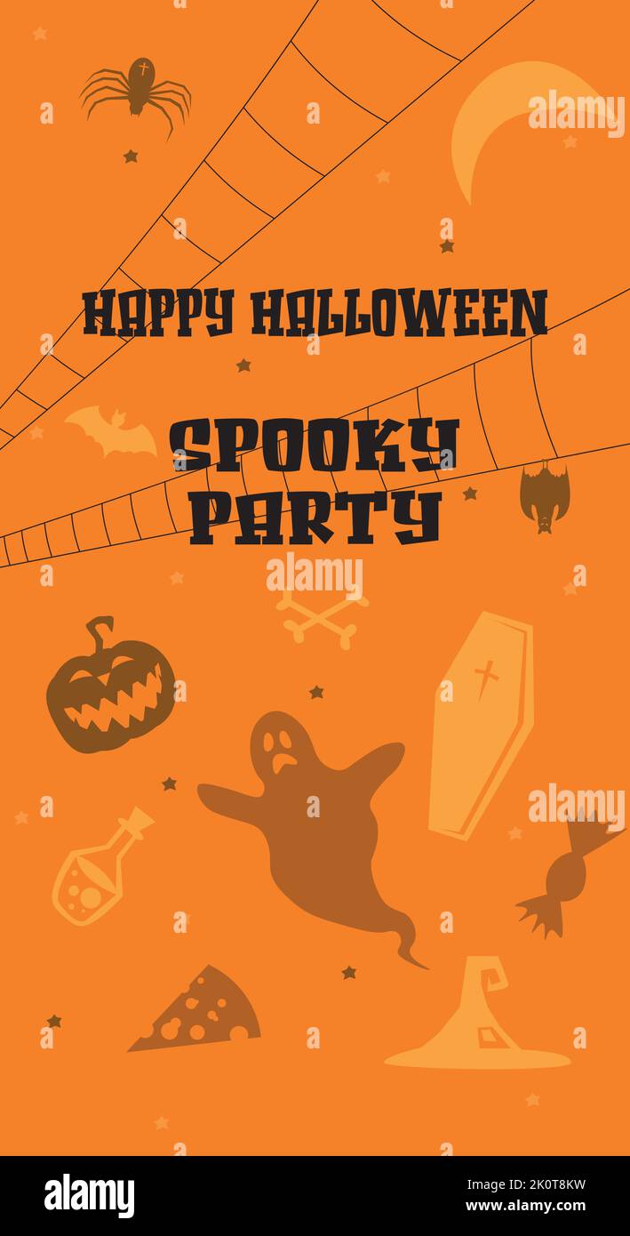 halloween Vector and illustration spooky party banner Stock Vector ...