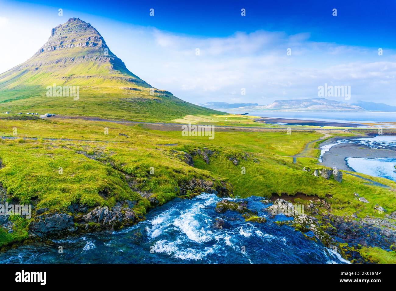 Kirkjufell mountain in summer, Iceland - HDR photograph Stock Photo - Alamy