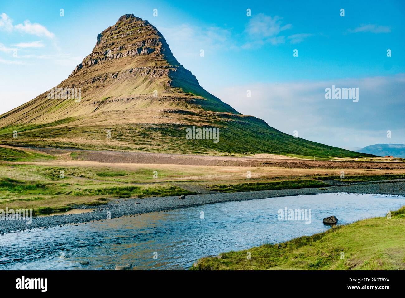 Kirkjufell mountain in summer, Iceland - HDR photograph Stock Photo - Alamy