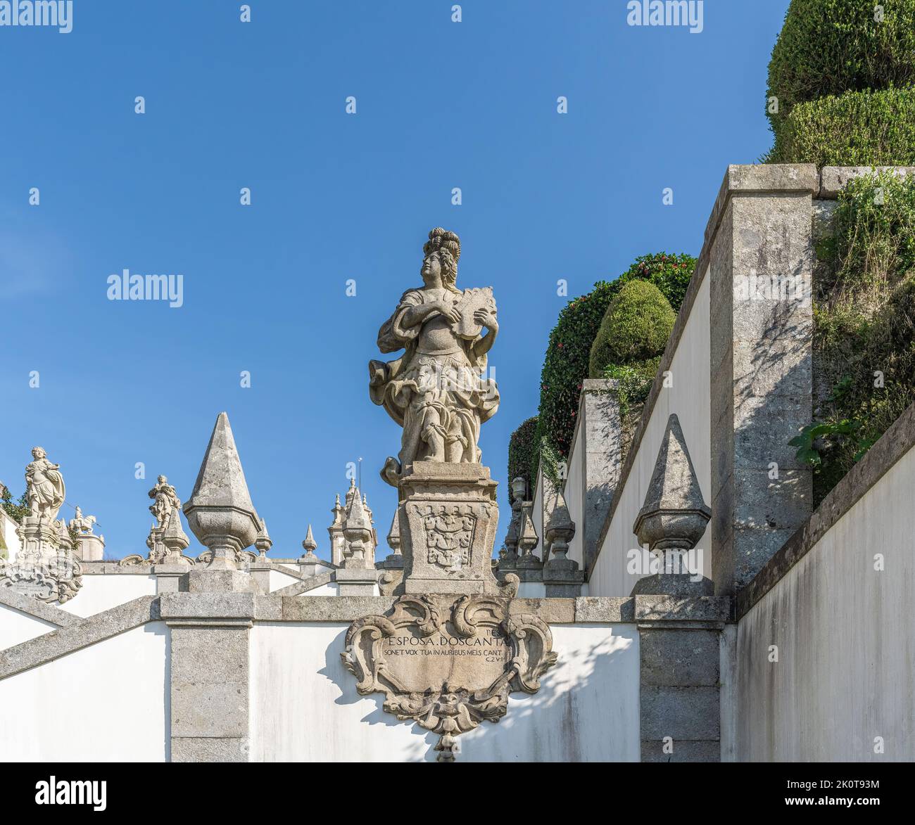 Canticles Wife Statue at Five Senses Stairway at Sanctuary of Bom Jesus ...