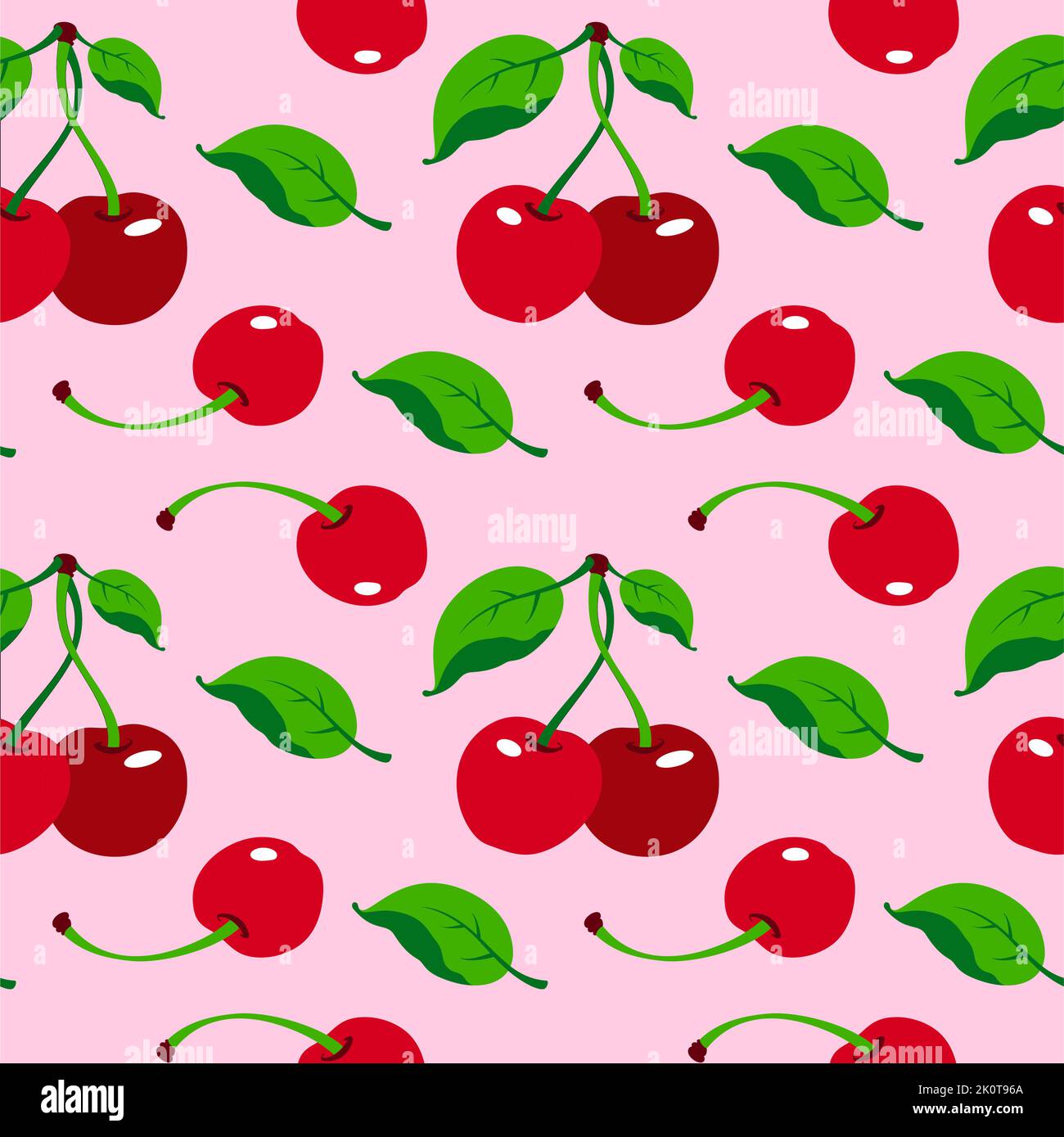 Cherry pattern on pink background, wrapping paper, seamless pattern ...