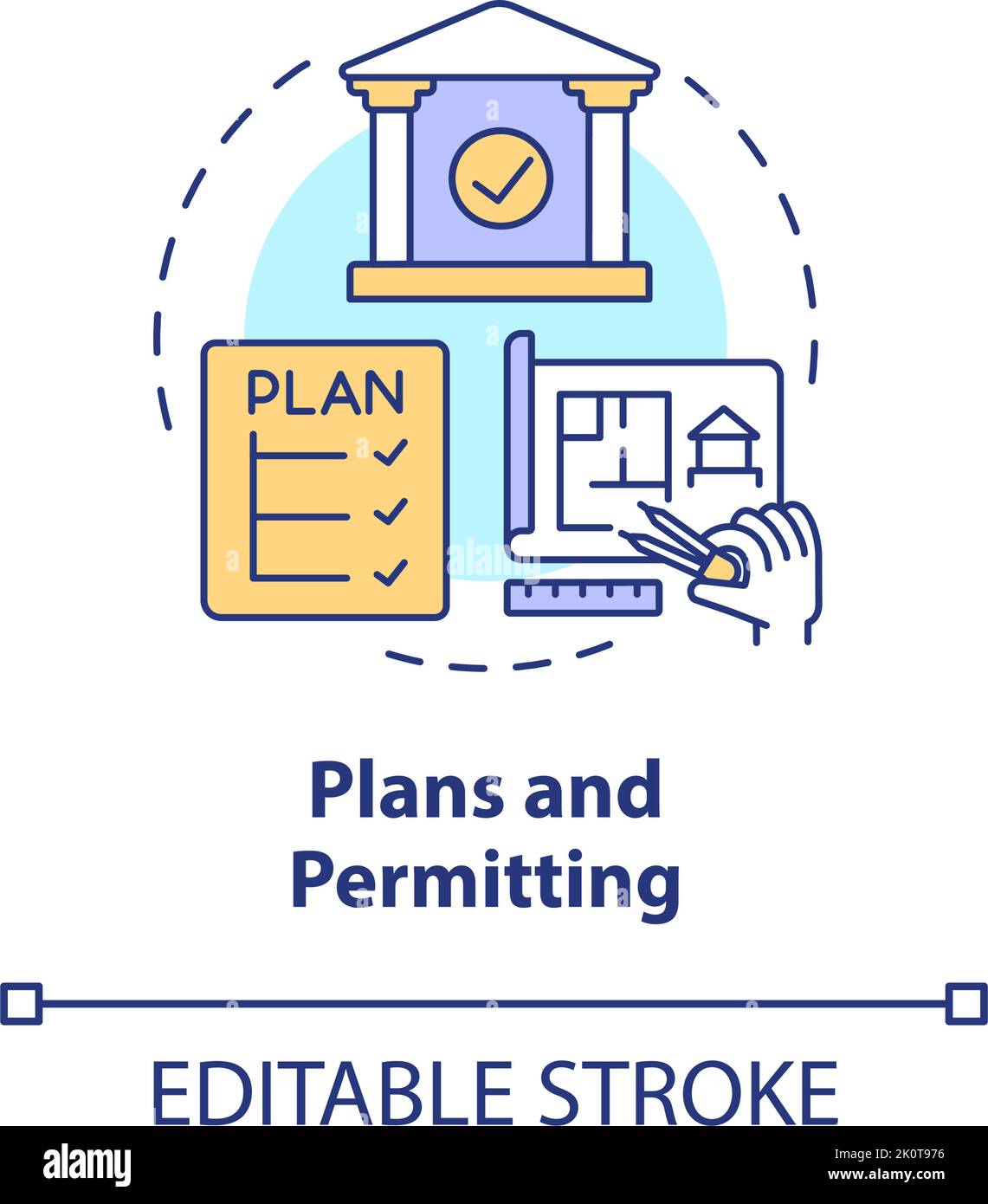 Plans and permitting concept icon Stock Vector Image & Art - Alamy