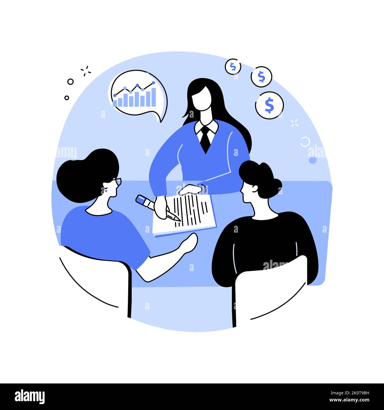 Financial planner isolated cartoon vector illustrations Stock Vector ...
