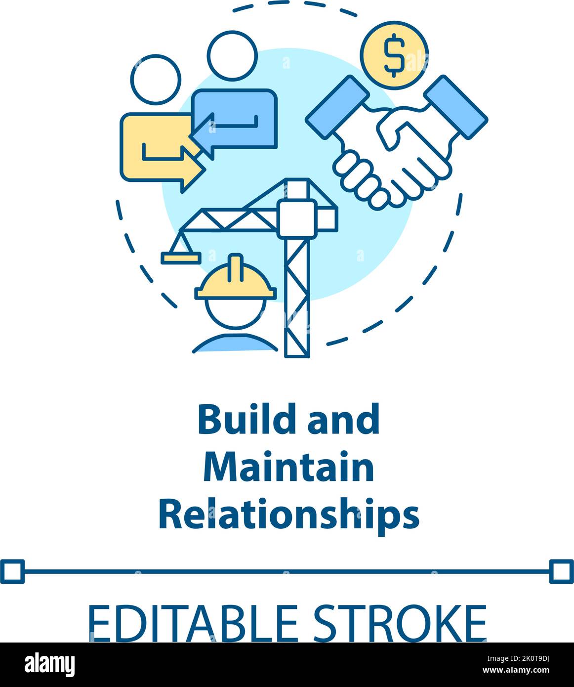 Build and maintain relationships concept icon Stock Vector Image & Art ...