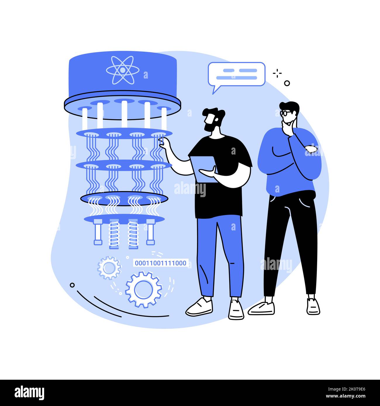 Quantum computing isolated cartoon vector illustrations Stock Vector ...